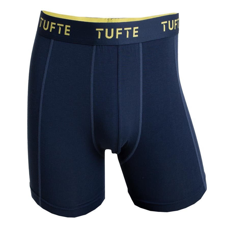 Tufte Men Boxer Brief Mørkeblå/gul, str M, undertøy laget av ...