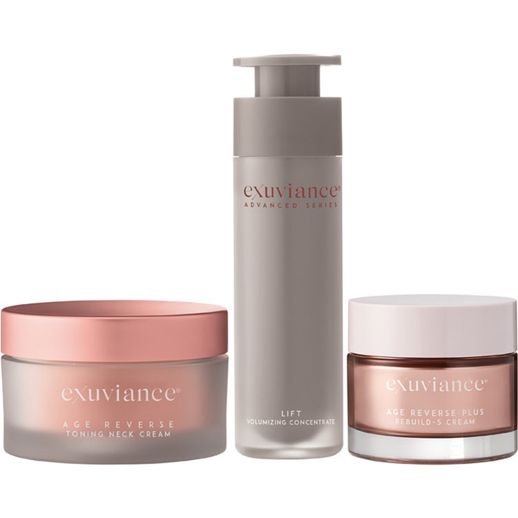Exuviance Age Well Kit Toning Neck Cream, Lift Volumizing Concentrate ...